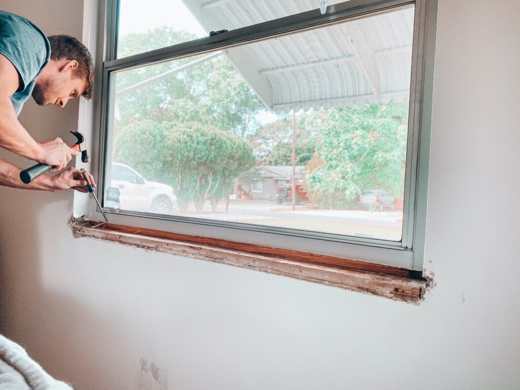 Trimming Windows + Window Treatments Master Bedroom - Blushing Bungalow ...
