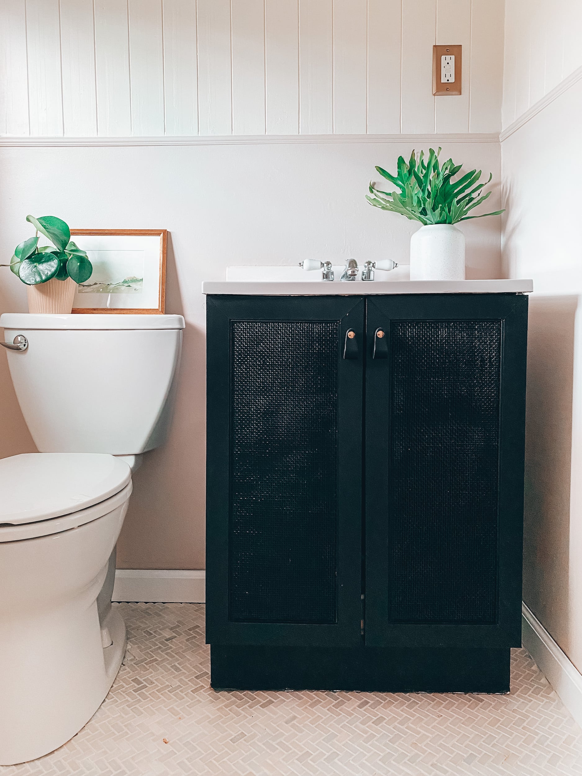 Bathroom Vanity Makeover with Cane Webbing - Week 7 ORC - Blushing ...