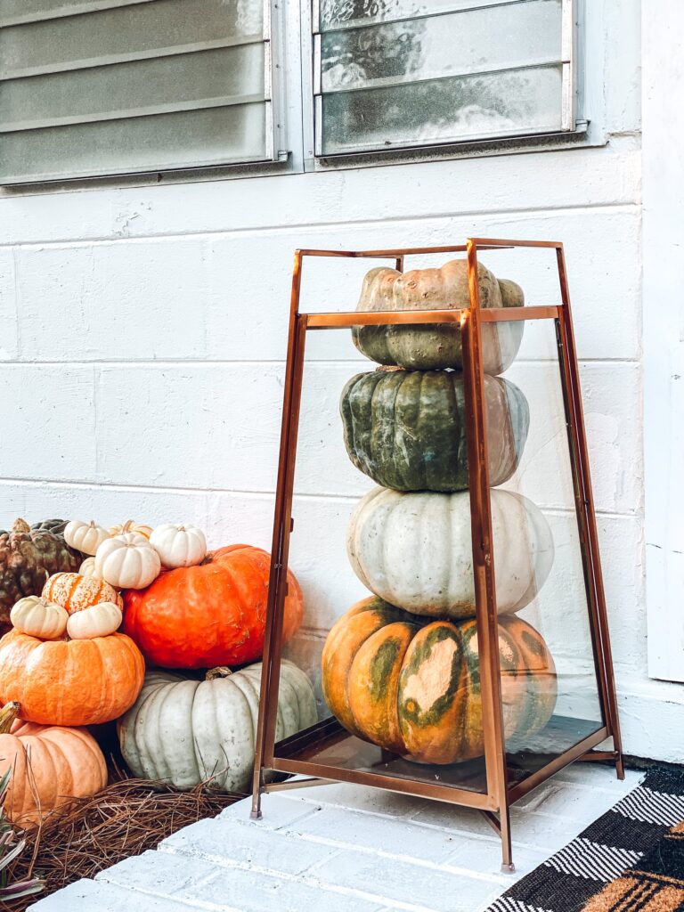 Fall Decor Outside Front Porch - Blushing Bungalow | So Cute You'll ...