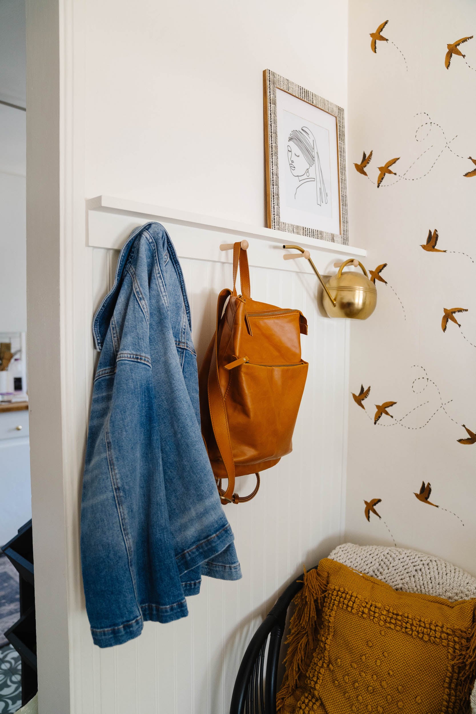 Small Cozy Living Room with Black Sofa - Blushing Bungalow | So Cute ...