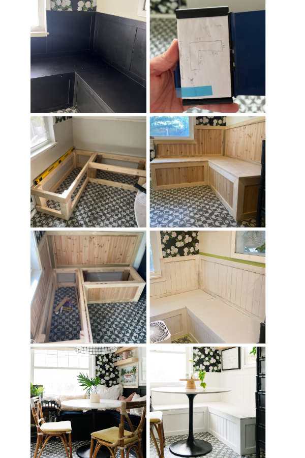 DIY Breakfast Nook Bench with Storage - Blushing Bungalow | So Cute You ...