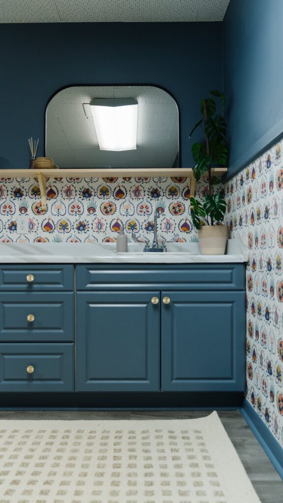 Blue Room with Wallpaper - Blushing Bungalow | So Cute You'll Blush ☺️
