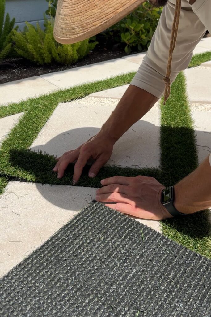 DIY Diamond Paver and Turf Walkway - Blushing Bungalow | So Cute You'll ...